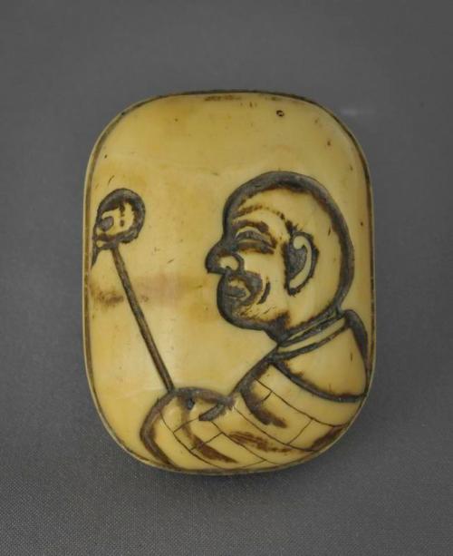 Netsuke: Zen Monk Ikkyu with Skull on Wand – Works – eMuseum
